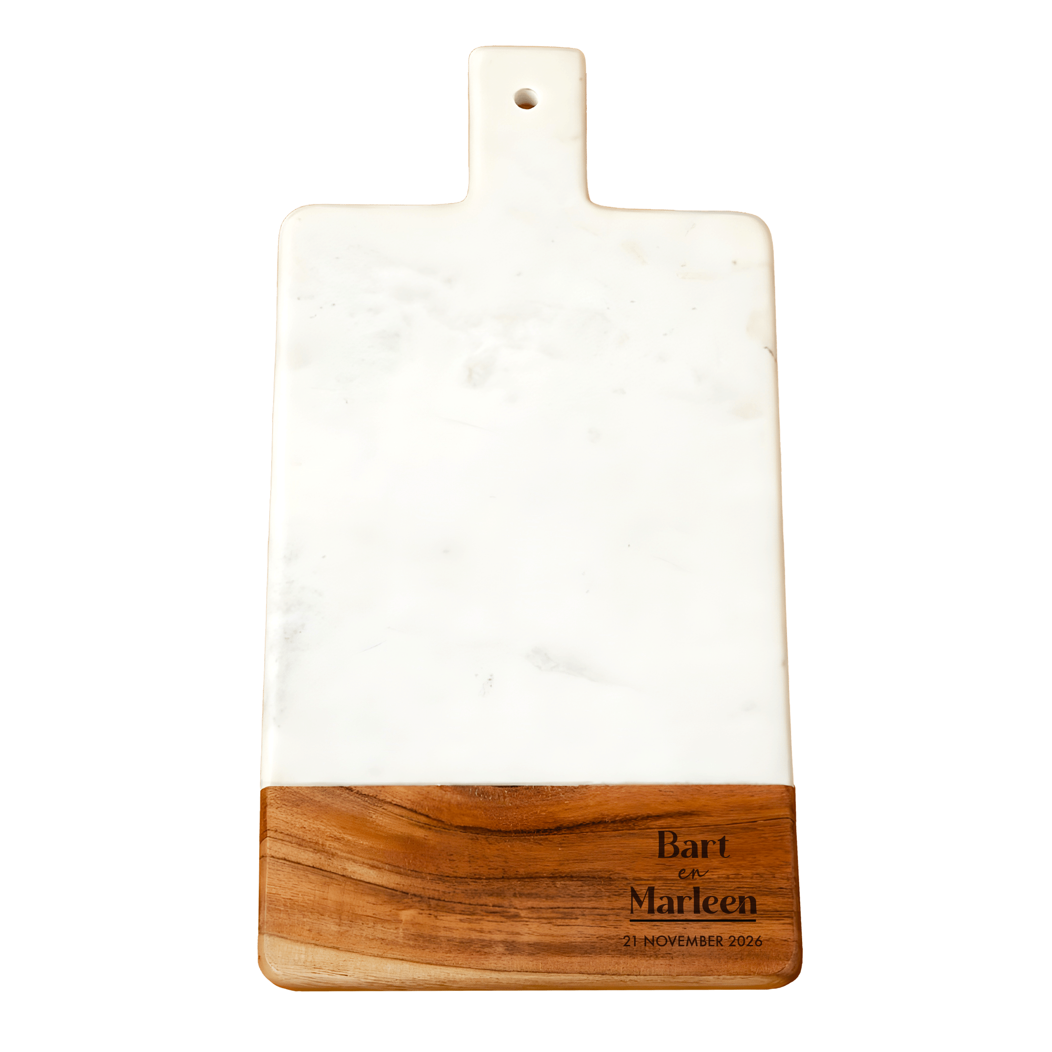 Staande Marmer/Houten Serveerplank met Voornaam – Cravity